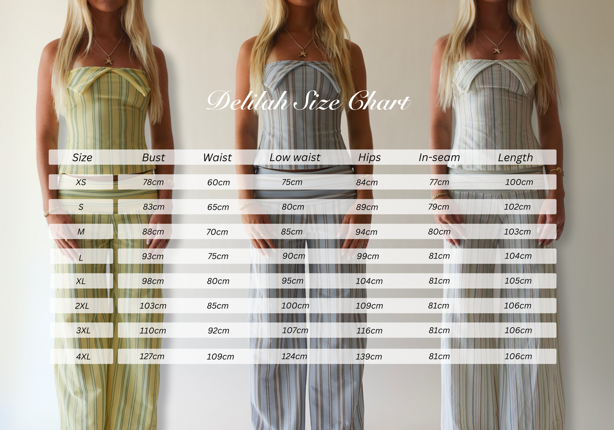 Delilah Sizing Chart – Knitwit The Label